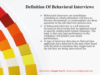 Behavioral interviews | PPT