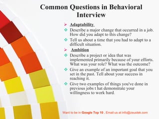 Behavioral interviews | PPT