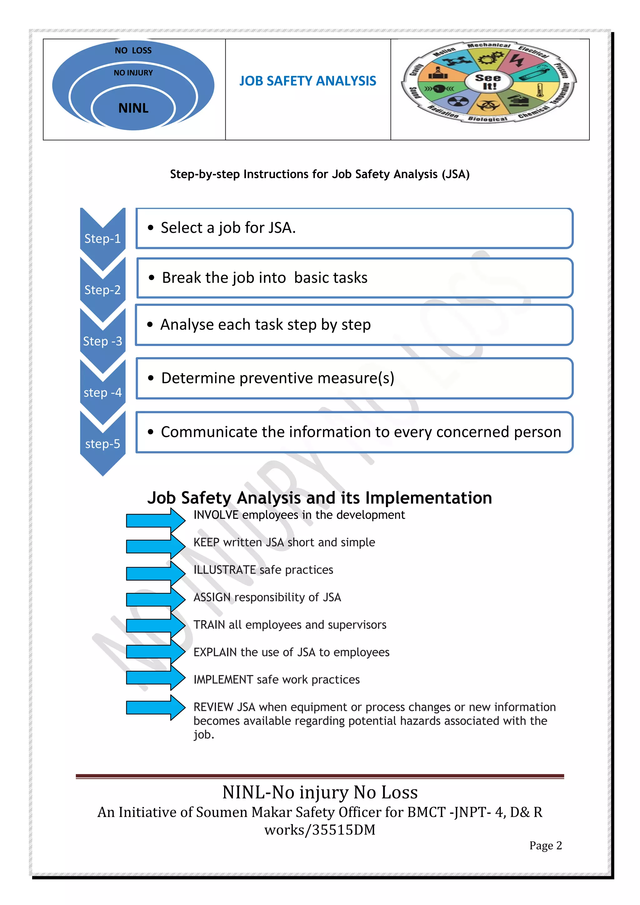 Job safety analysis | PDF