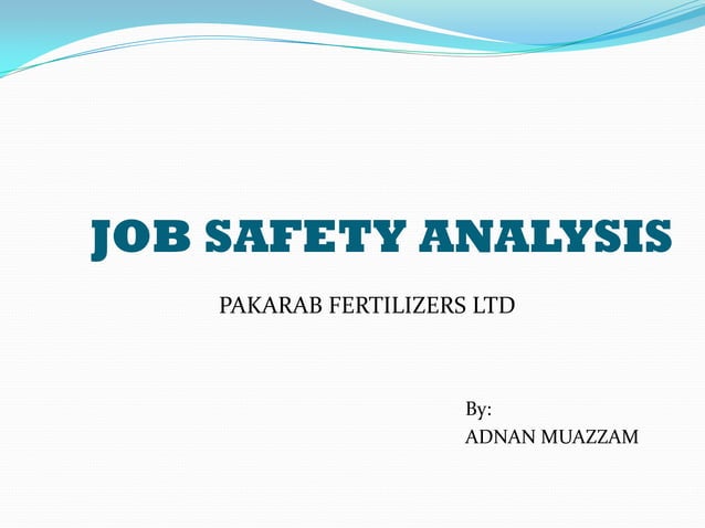 Job Safety Analysis Training | PDF