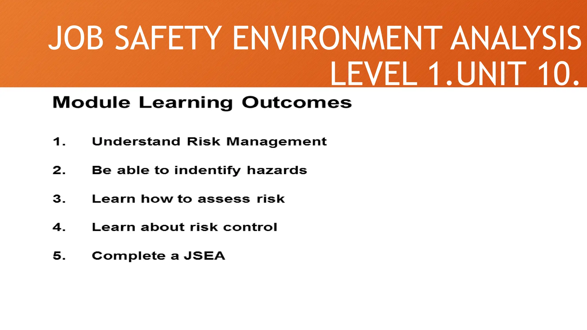 JOB SAFETY ENVIRONMENT ANALYSIS.pptx Environmental Safety | PPTX