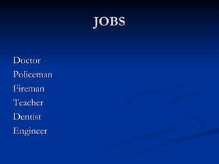 Jobs and occupations | PPT