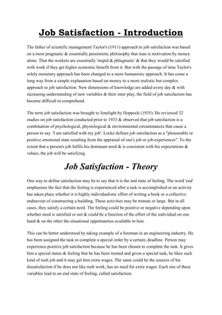 Job satisfaction | DOCX