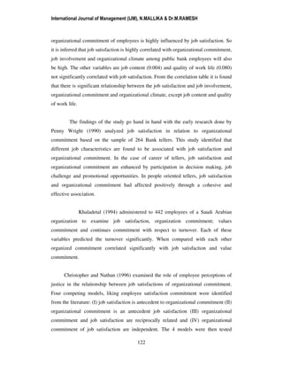 Job satisfaction in banking a study of private and public sector banks ...
