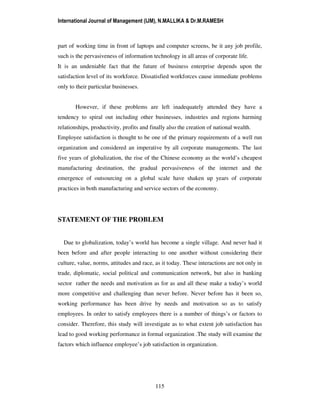Job satisfaction in banking a study of private and public sector banks ...