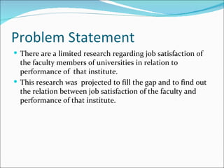 Job satisfaction& its impacton performance | PPT