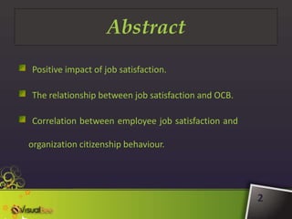 Job satisfaction on ocb | PPT