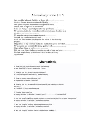 Job satisfaction questionnaire[1] | DOC