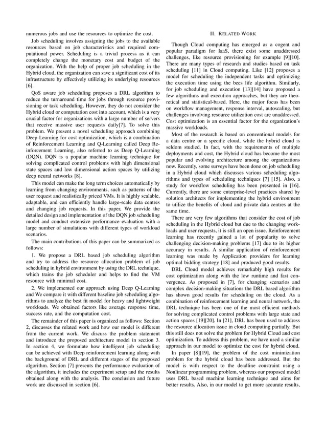 Job Scheduling In Hybrid Cloud Using Deep Reinforcement Learning For Cost Optimization Pdf