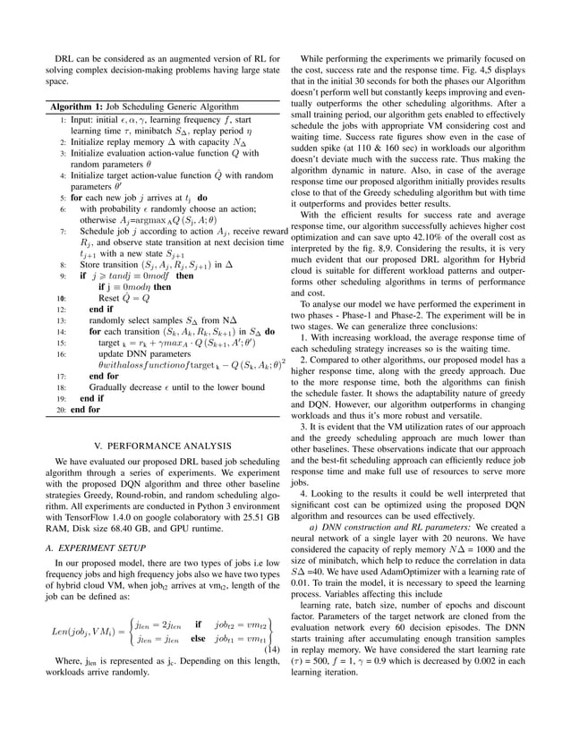 Job Scheduling In Hybrid Cloud Using Deep Reinforcement Learning For