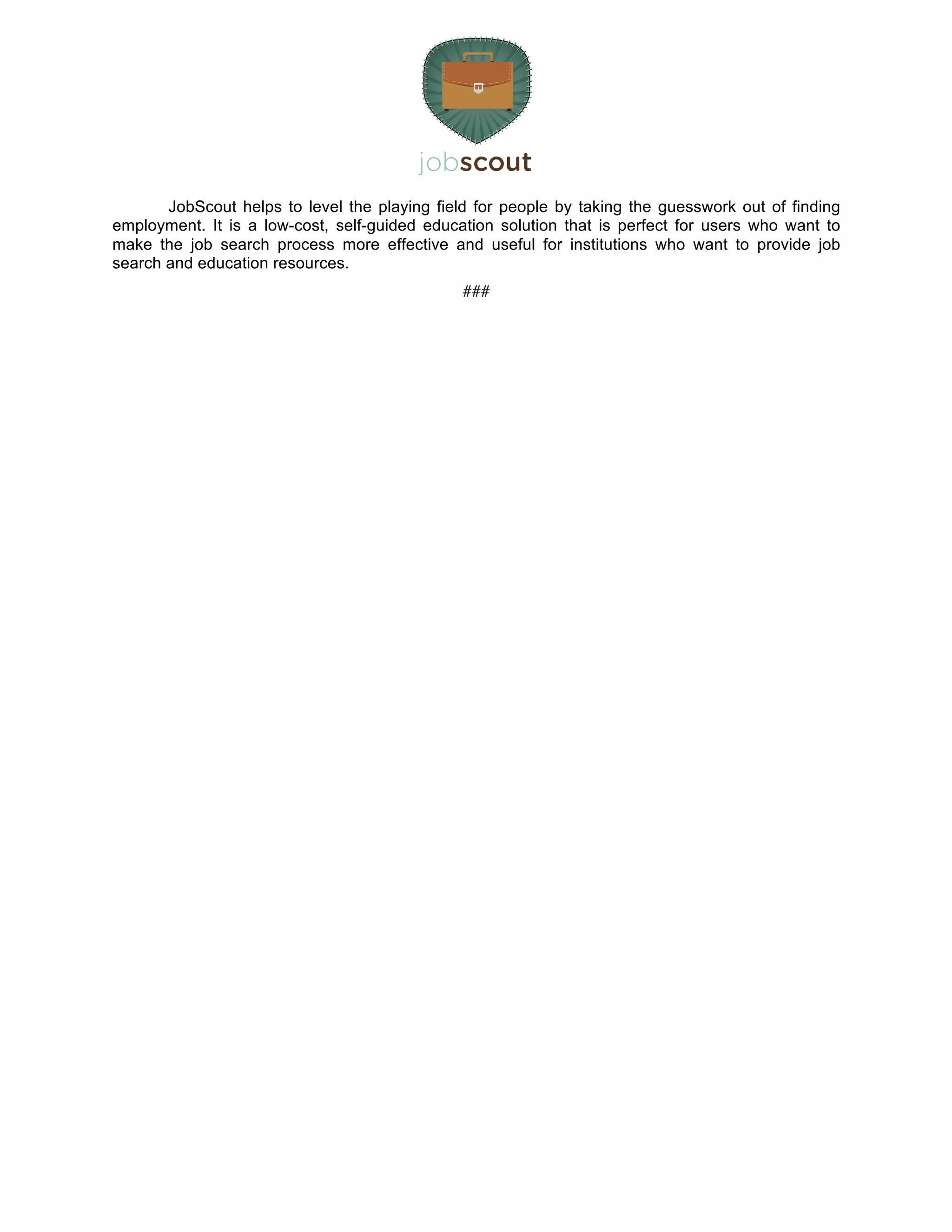 JobScout iOS Launch Media Advisory | PDF