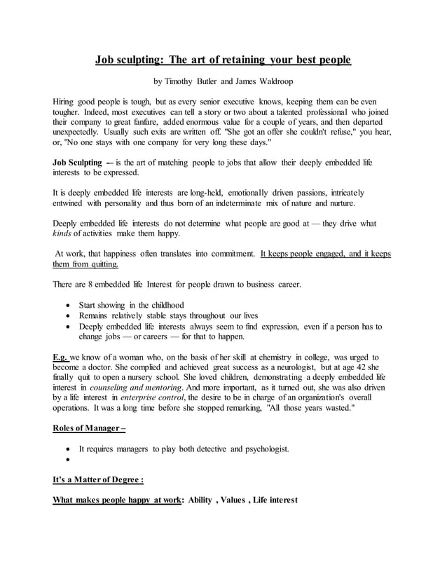 Job sculpting | PDF