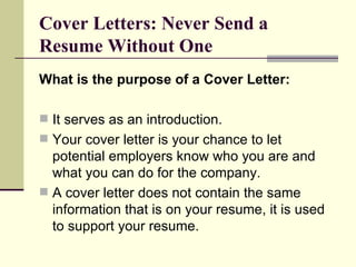 Job Searching 101 Resume And Cover Letter | PPT