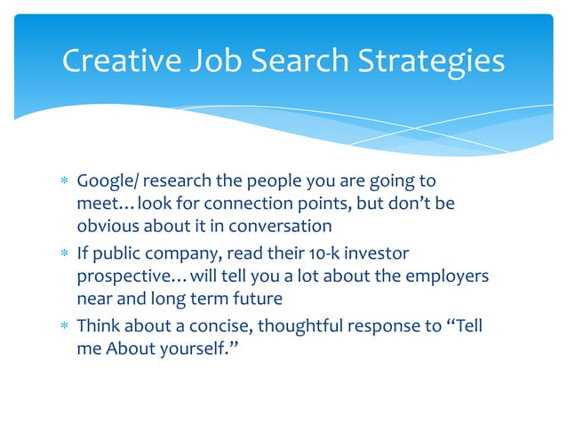 Job search presentation | PPTX