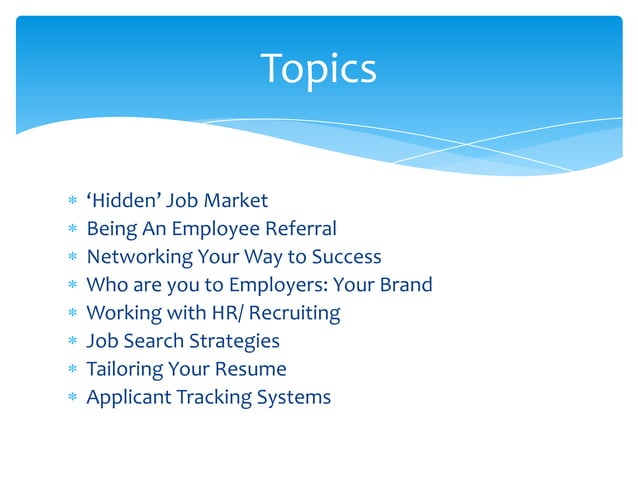 Job search presentation | PPTX