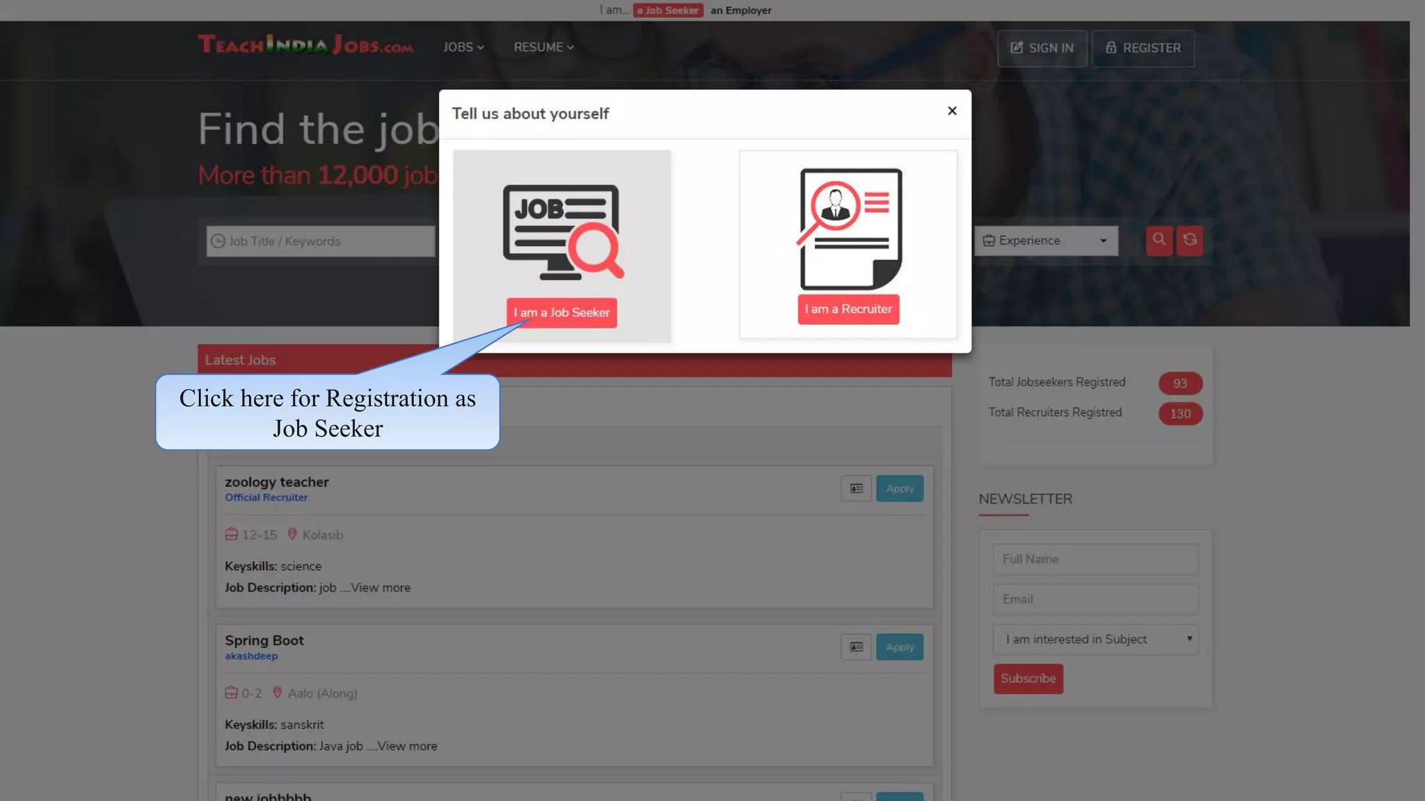 Job seeker registration | PPT