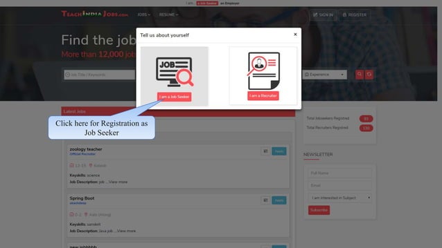 Job seeker registration | PPT