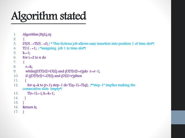 Job sequencing with deadlines(with example) | PPTX | Science