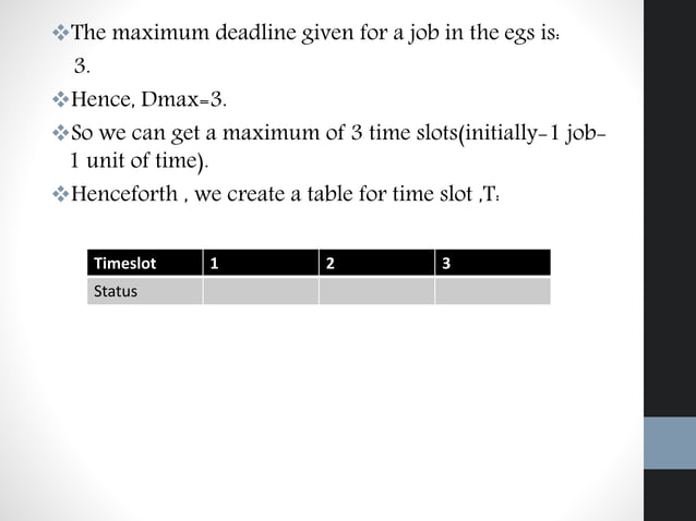 Job sequencing with deadlines(with example) | PPTX | Science