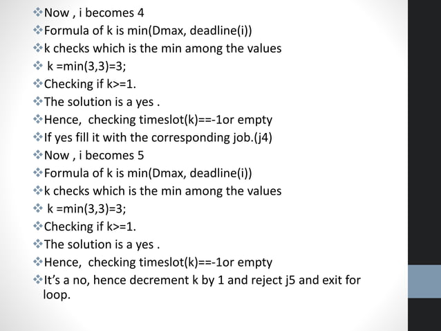 Job sequencing with deadlines(with example) | PPTX | Science