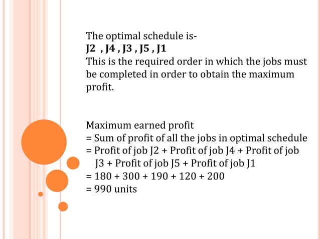 Job Sequencing With Deadlines Ppt 