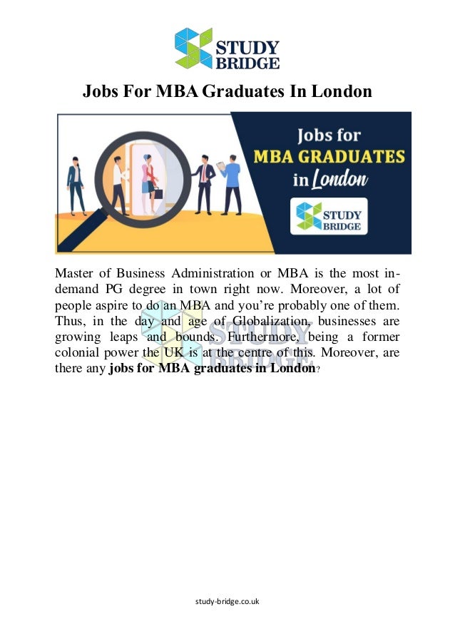 Jobs for mba graduates in london