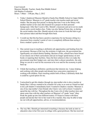 Job shadow reflection[1] | DOC