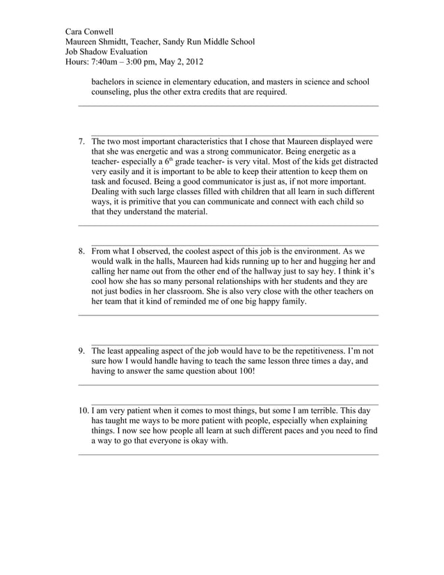 Job shadow reflection[1] | DOC