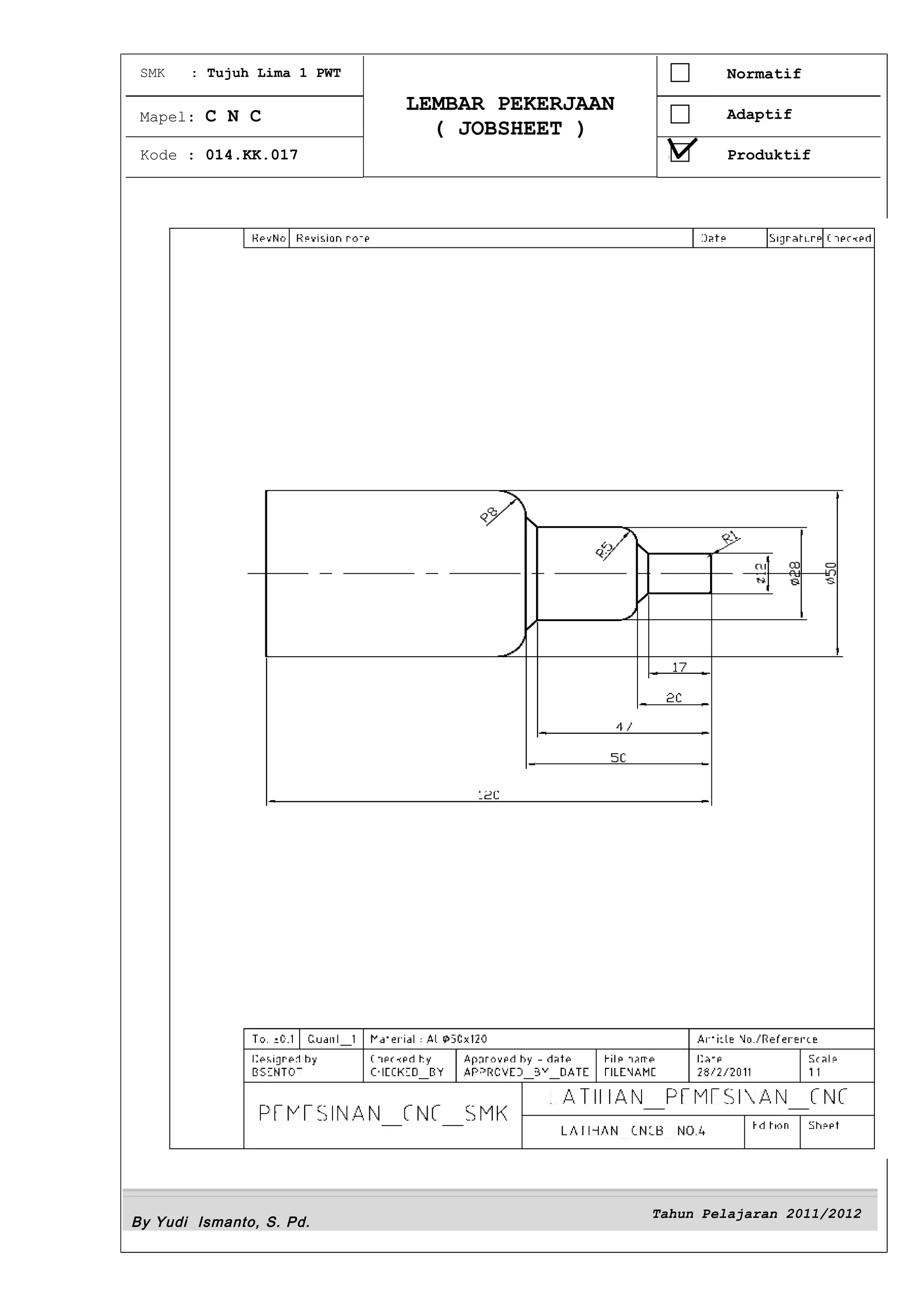 Jobsheet cnc lathe sinumeric 802 c | DOC