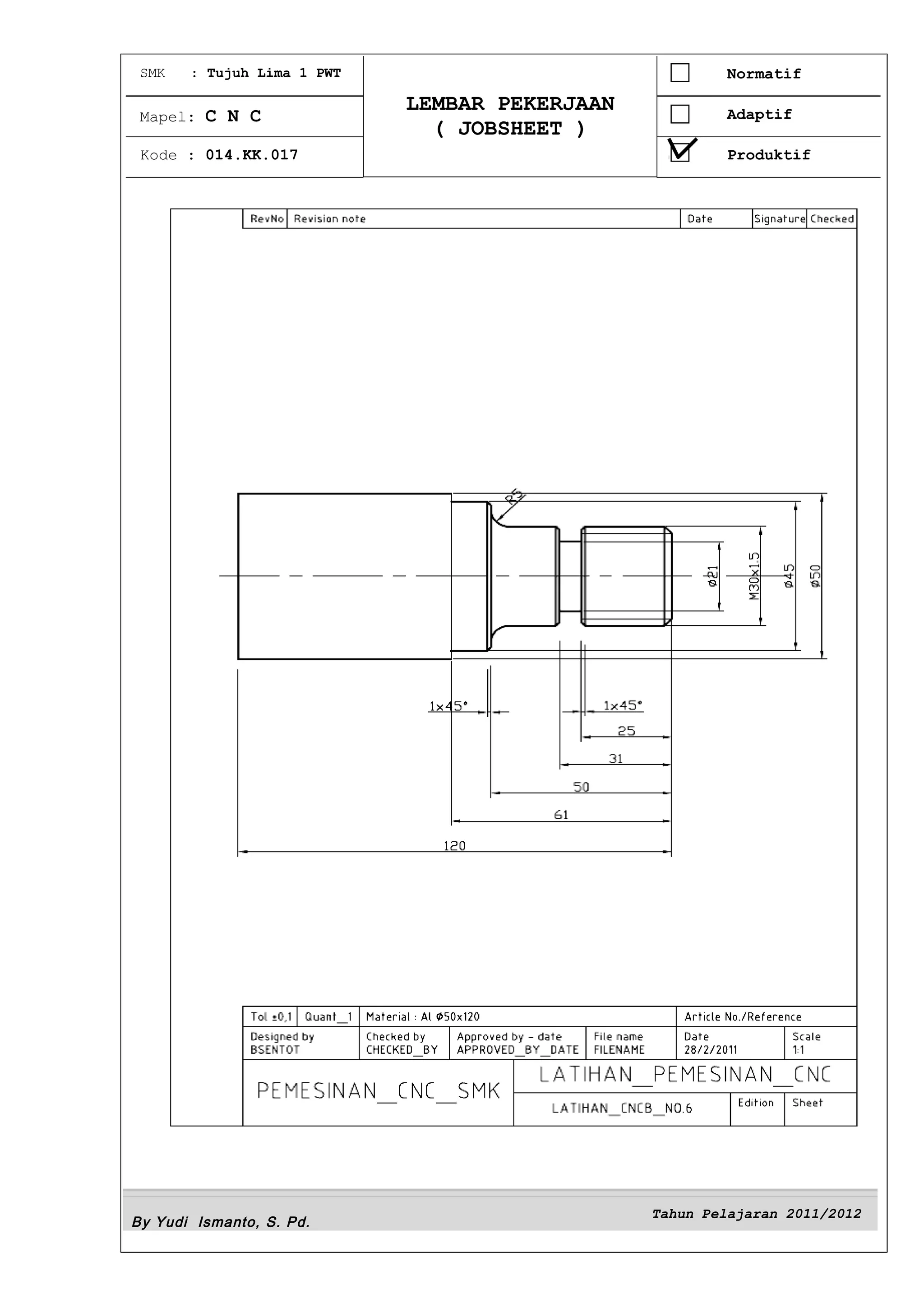 Jobsheet cnc lathe sinumeric 802 c | DOC