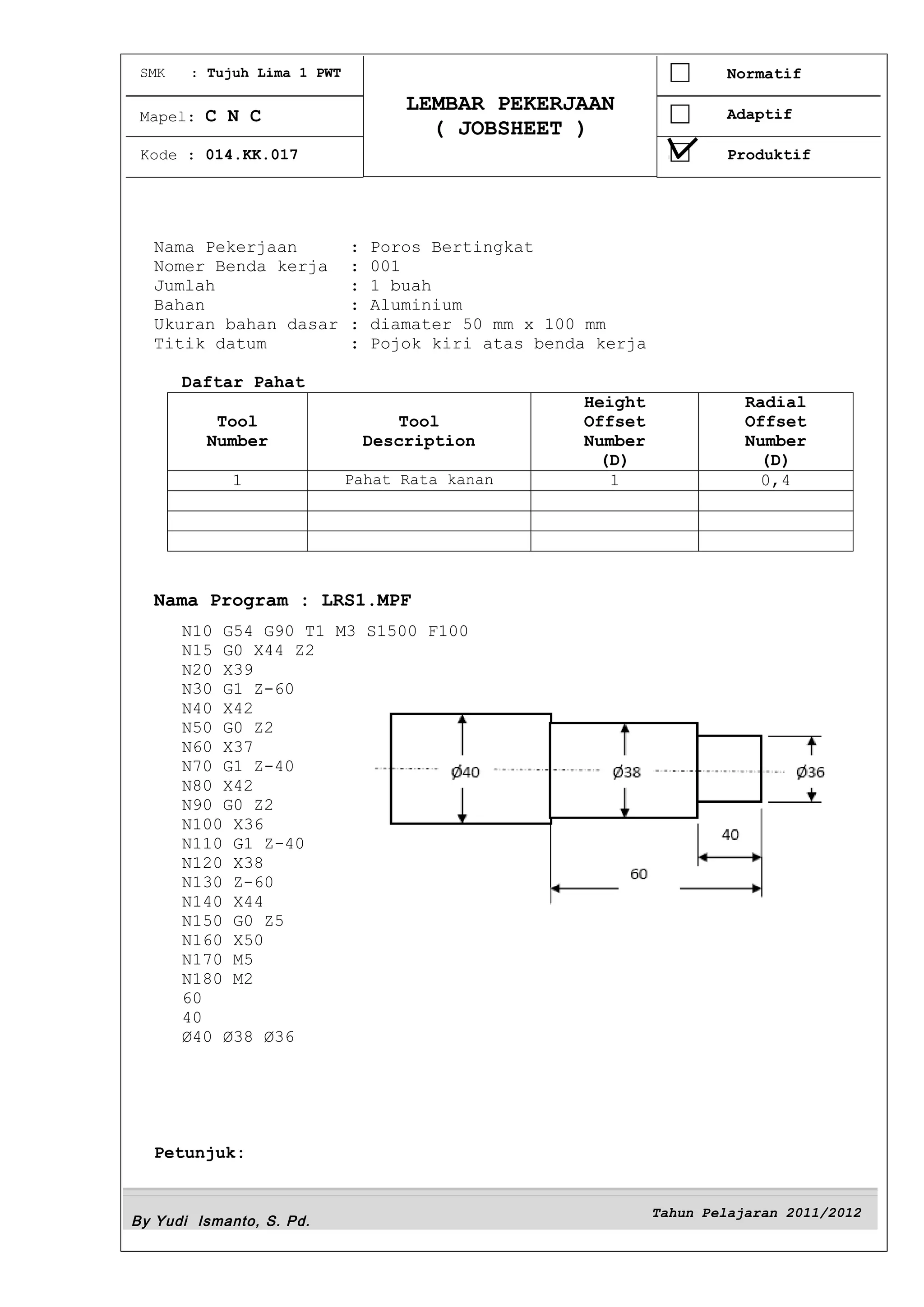 Jobsheet cnc lathe sinumeric 802 c | DOC