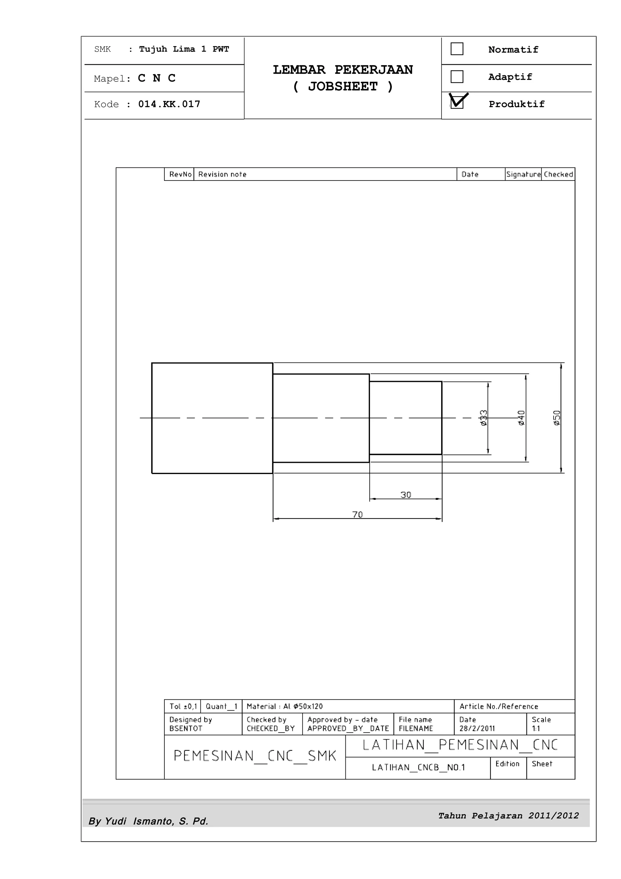 Jobsheet cnc lathe sinumeric 802 c | DOC