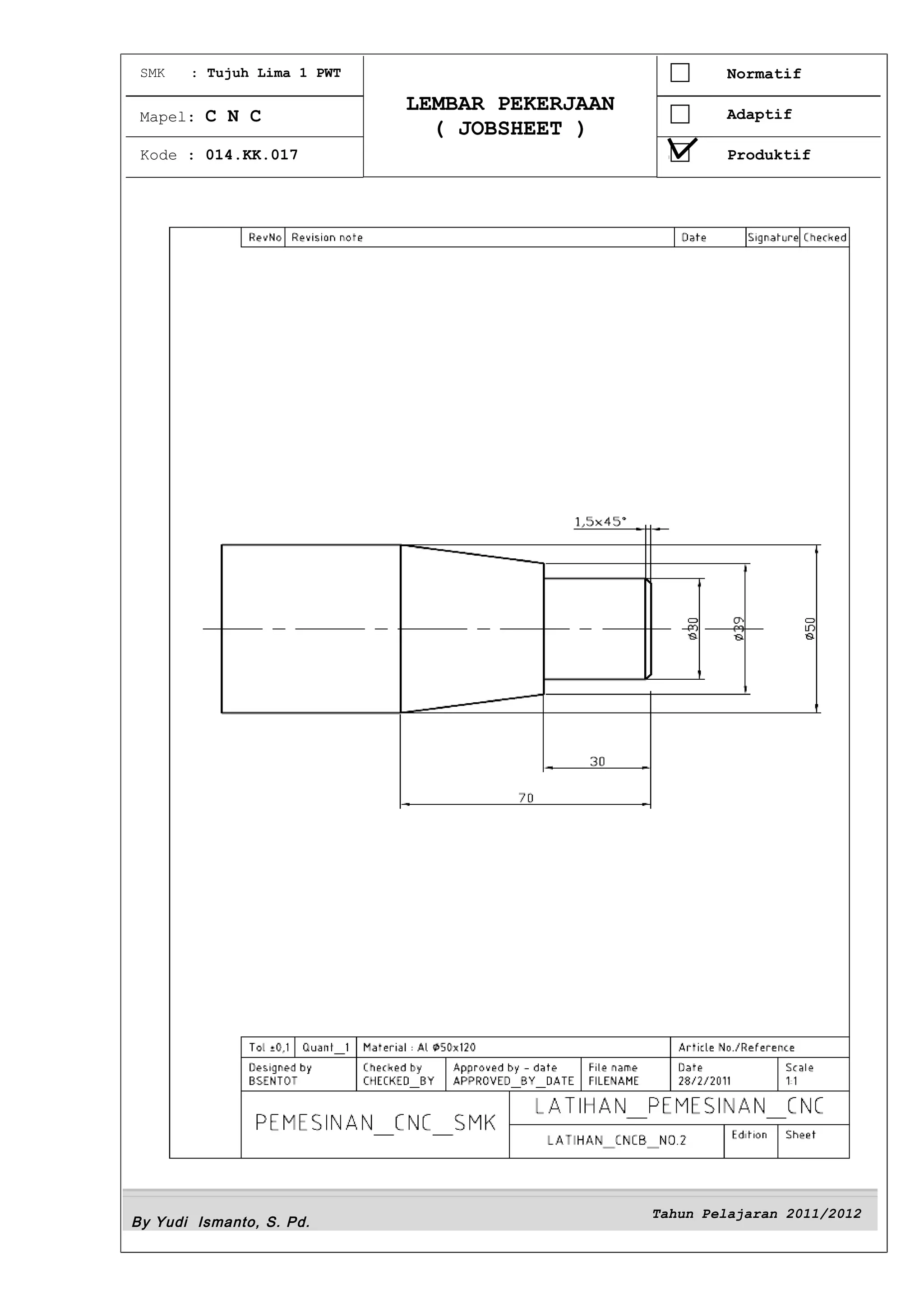 Jobsheet cnc lathe sinumeric 802 c | DOC