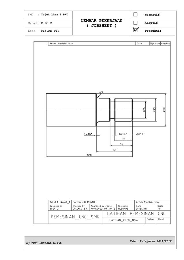 Jobsheet cnc lathe sinumeric 802 c | DOC