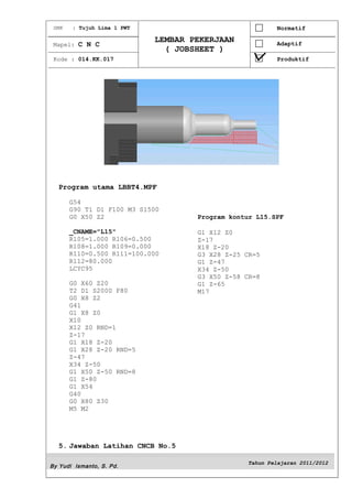 Jobsheet cnc lathe sinumeric 802 c | DOC