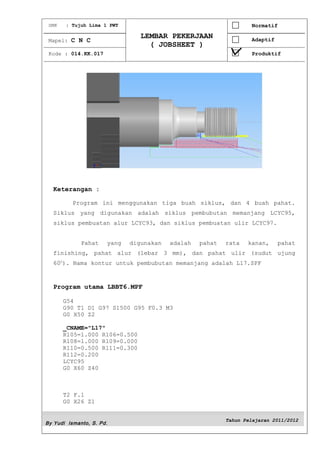 Jobsheet cnc lathe sinumeric 802 c | DOC