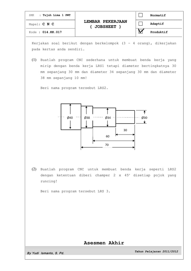 Jobsheet cnc lathe sinumeric 802 c | DOC