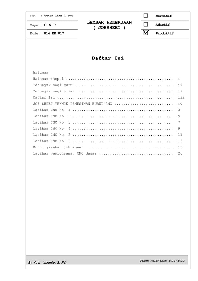 Jobsheet cnc lathe sinumeric 802 c | DOC
