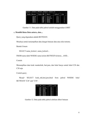 Jobsheet mysql | PDF
