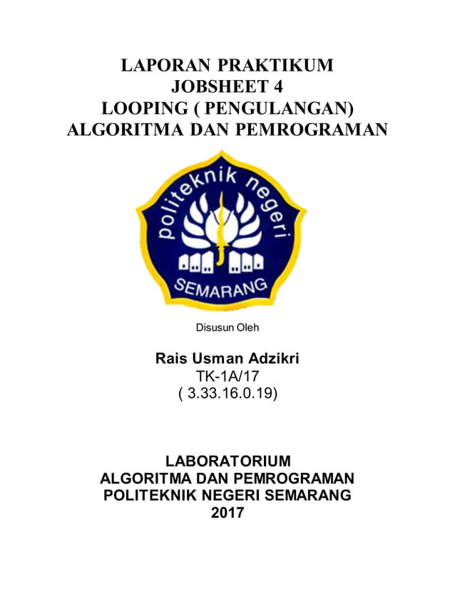 Jobsheet 4 LOOPING( PENGULANGAN) | PDF