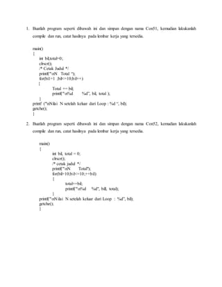 Jobsheet 4 LOOPING( PENGULANGAN) | DOCX