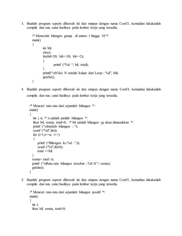 Jobsheet 4 LOOPING( PENGULANGAN) | PDF