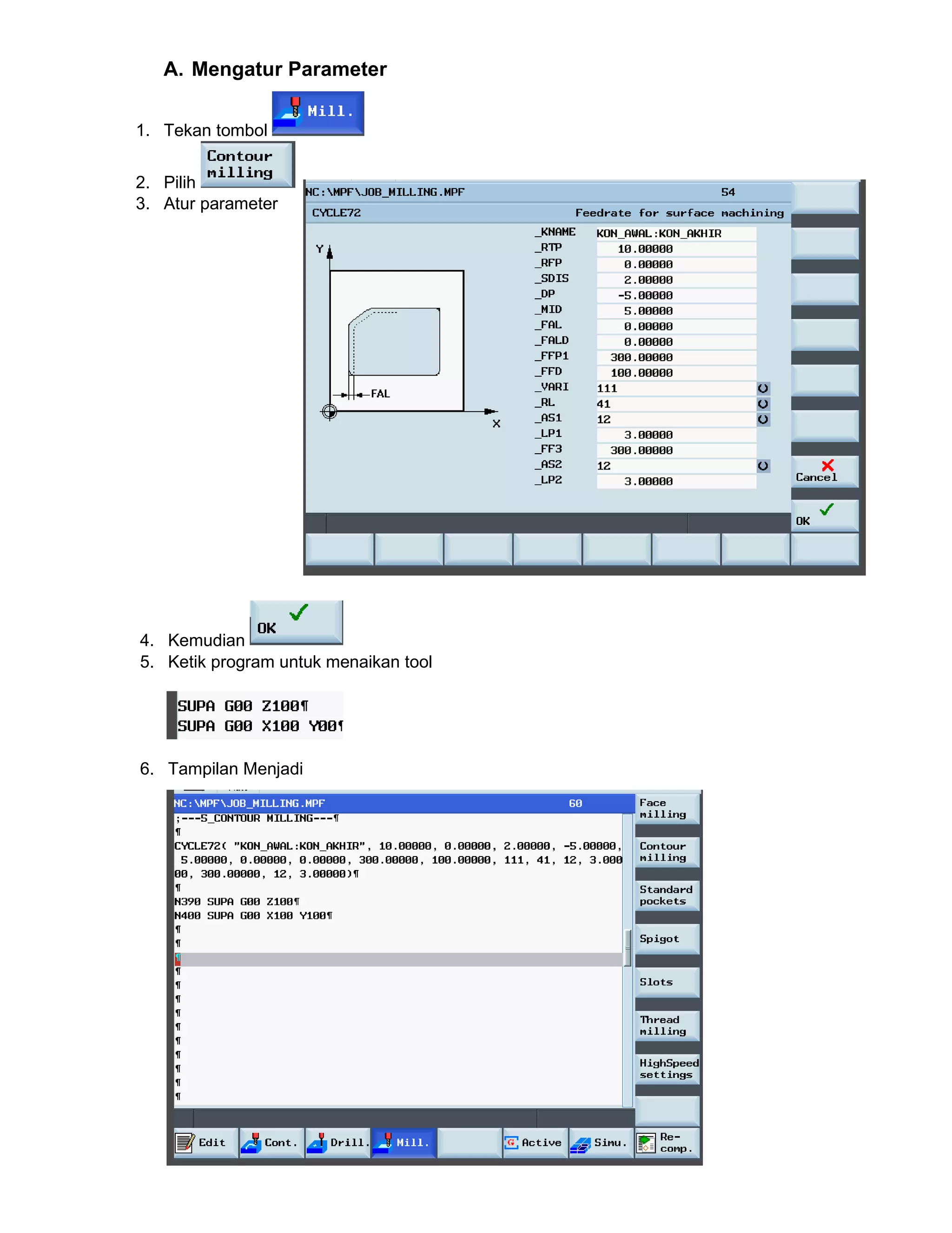 Jobsheet 5 contour milling | PDF