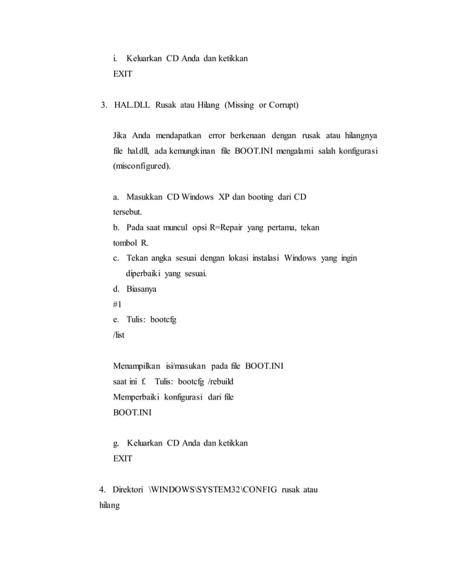 RECOVERY DAN REPAIR WINDOWS 8 / 7 / XP | DOCX