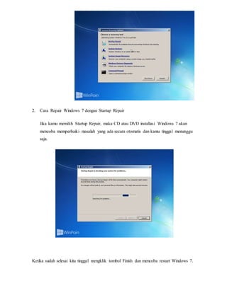 RECOVERY DAN REPAIR WINDOWS 8 / 7 / XP | DOCX