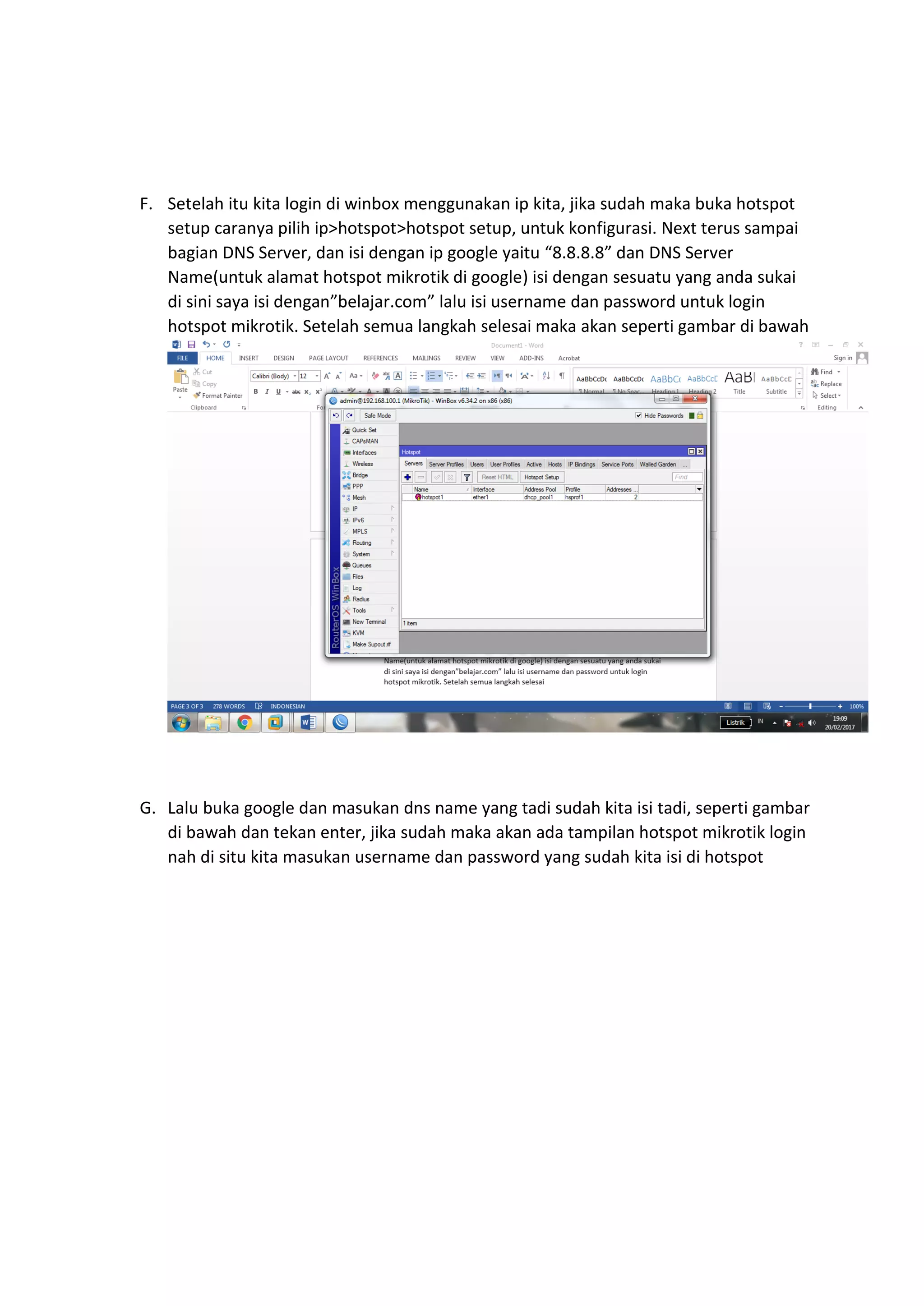 Jobsheet hotspot mikrotik | PDF