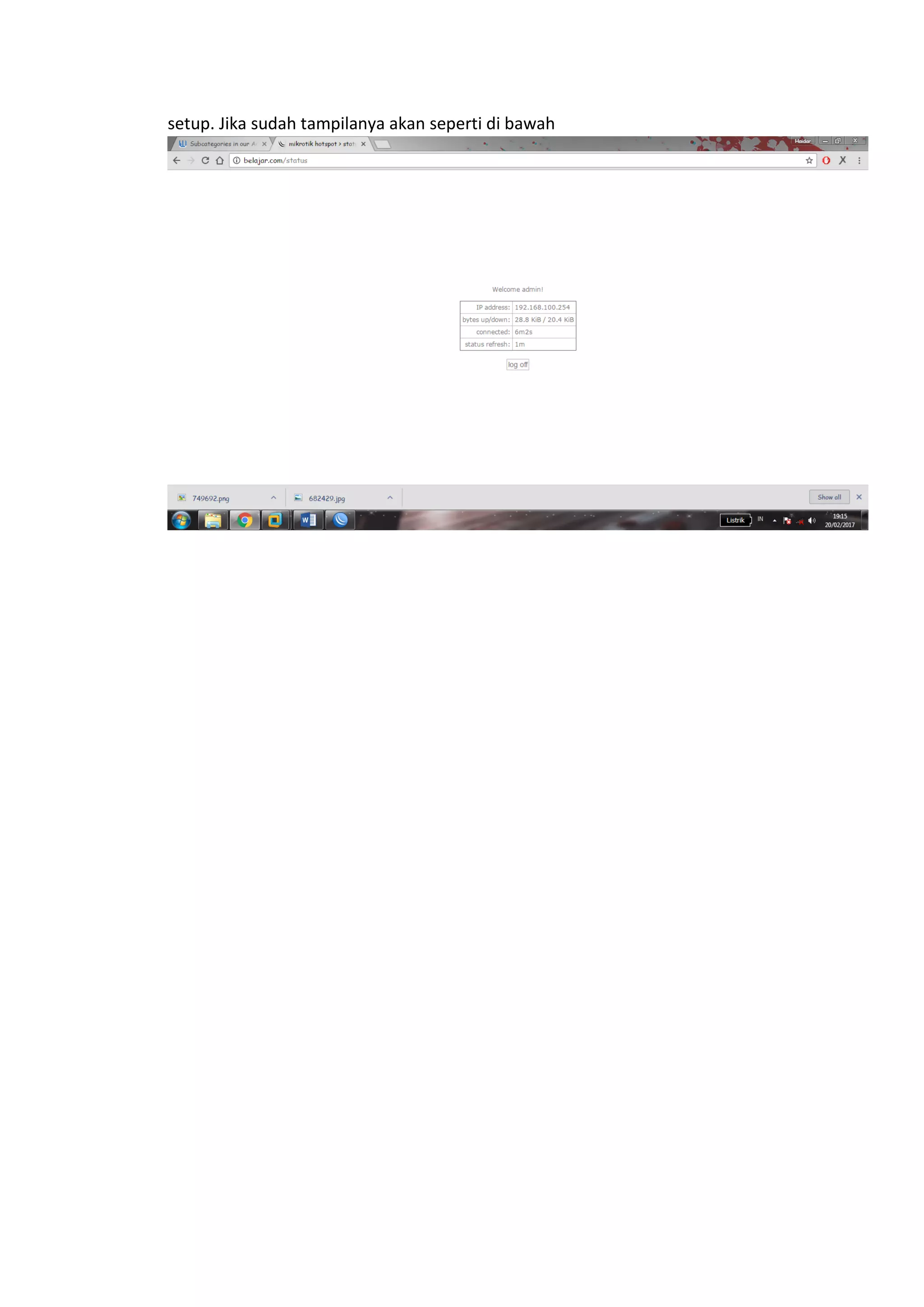 Jobsheet hotspot mikrotik | PDF