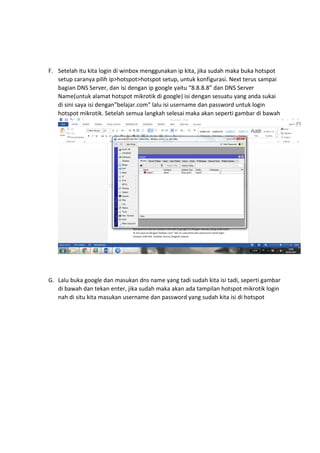 Jobsheet hotspot mikrotik | PDF