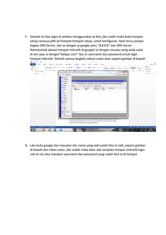 Jobsheet hotspot mikrotik | PDF