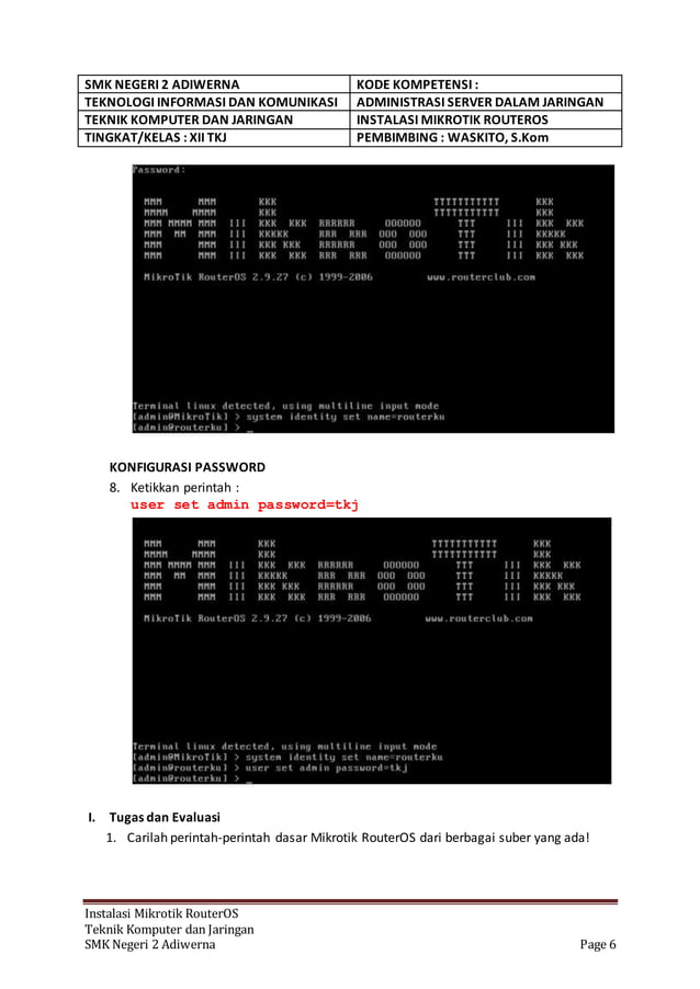 Jobsheet instalasi mikrotik | PDF